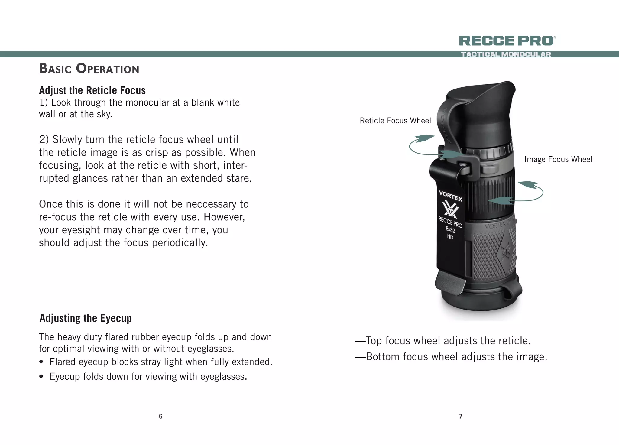 Instructions | Vortex Recce PRO HD Monocular | Optics Trade | PDF