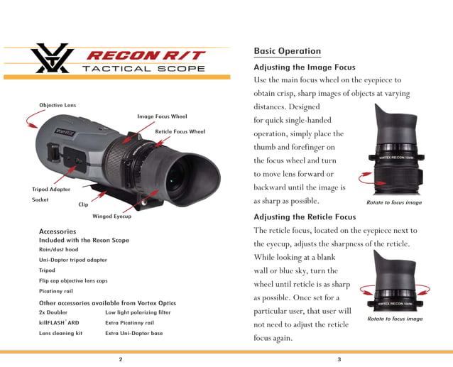 Instructions VORTEX RECON R/T Tactical Scope | Optics Trade | PPT