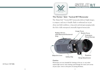 Instructions VORTEX SOLO R-T 36mm Tactical Monocular | Optics Trade | PDF
