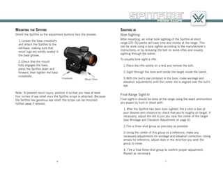 Instructions | Vortex Spitfire AR Red Dot | Optics Trade | PDF