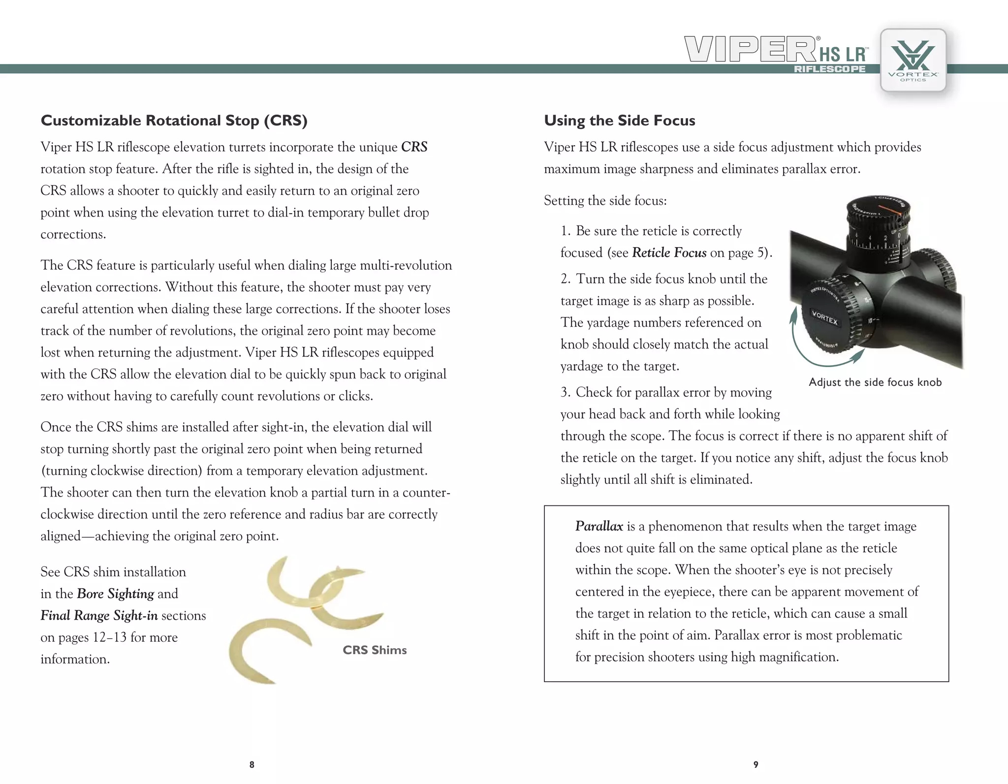 Instructions VORTEX VIPER HS LR Riflescope | Optics Trade | PDF