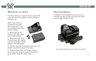 Instructions VORTEX VIPER Red Dot | Optics Trade | PDF
