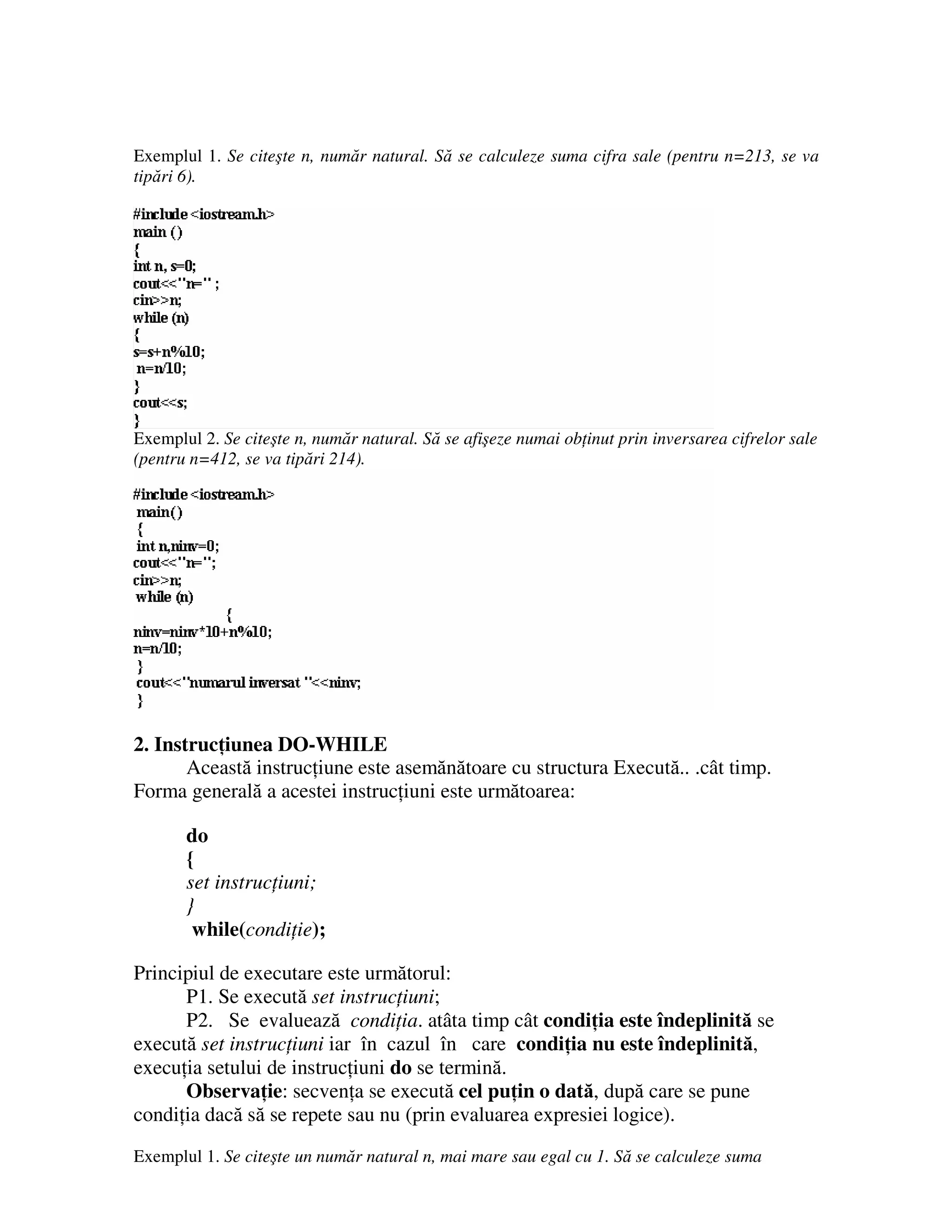 Instructiunea while do si do-while | PDF