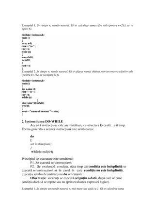 Instructiunea while do si do-while | PDF