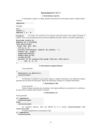 Instructiuni in c si c++ | PDF