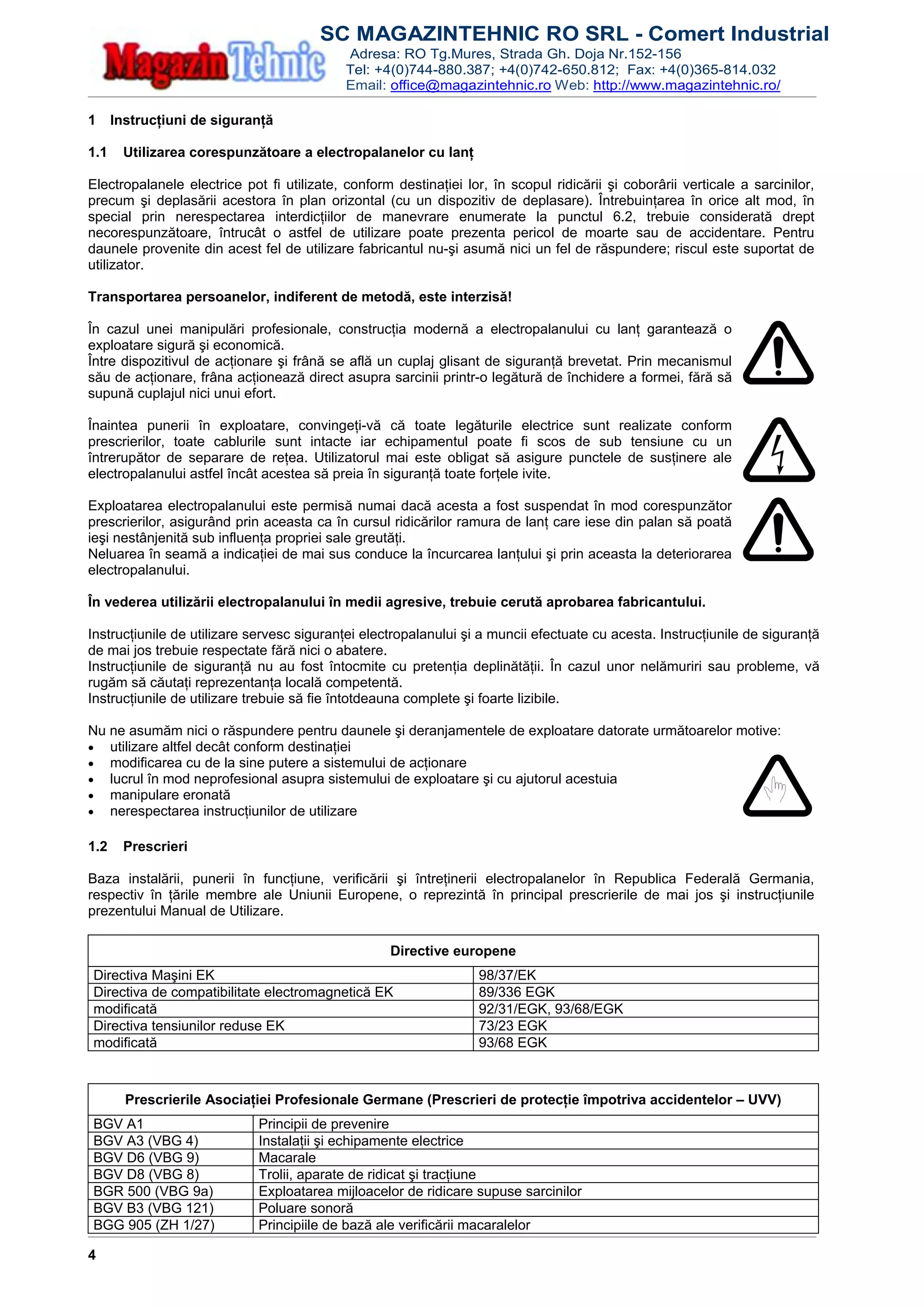 Instructiuni liftketromaneste palan | PDF