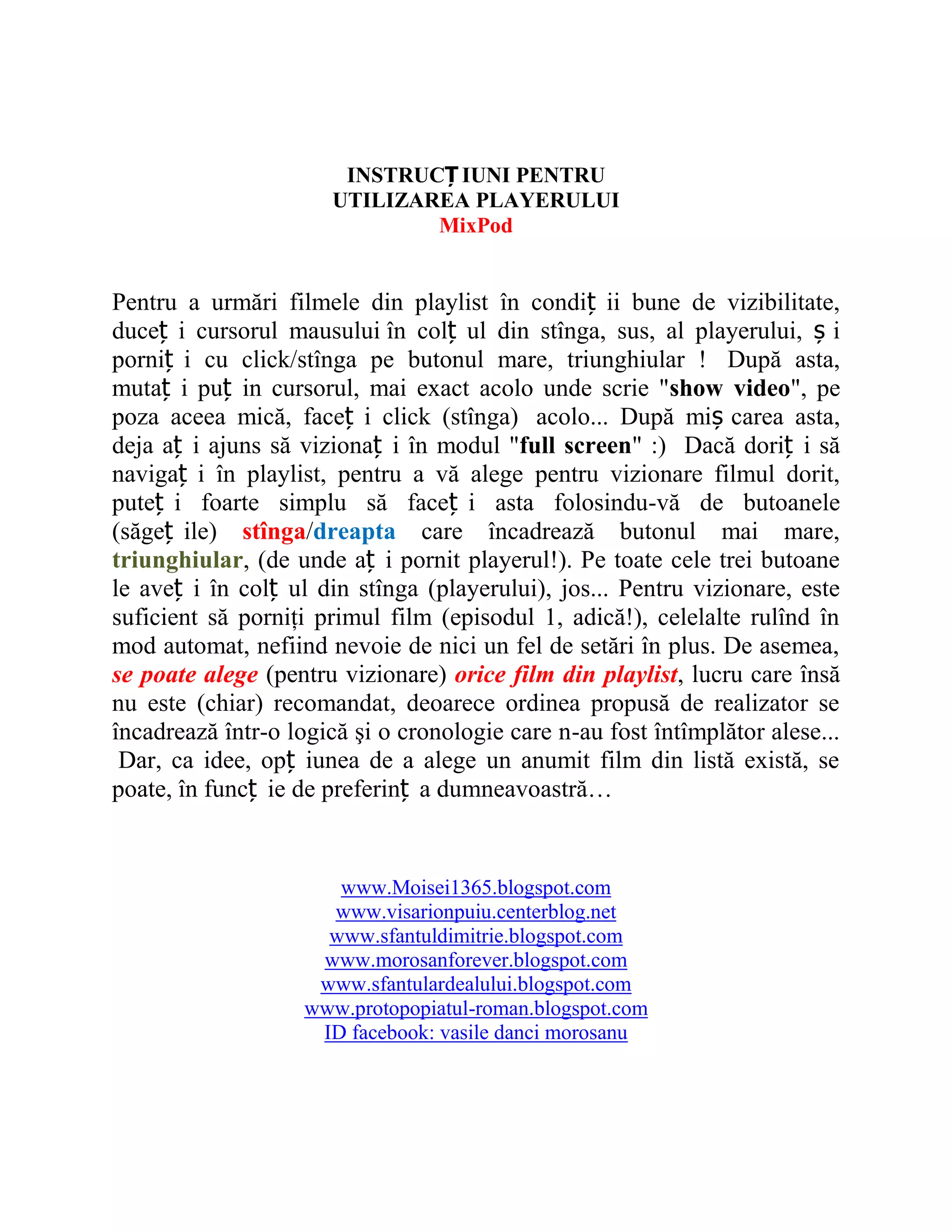 Instructiuni utilizare aplicatia mix pod | PDF