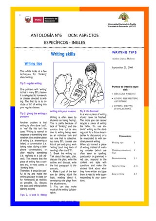 Instructivo 6 Writing Skills | PDF