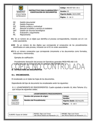 Instructivo para la codificacion de los documentos | PDF