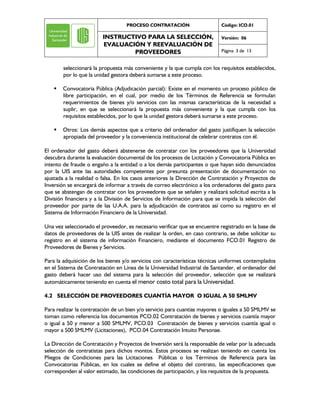 INSTRUCTIVO PARA LA SELECCIÓN, EVALUACIÓN Y RE-EVALUACIÓN DE ...