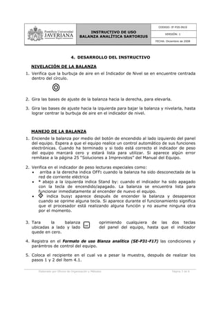 Instructivos del uso de balanzas | PDF