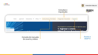 Instructivo SIGEP II para el ingreso a la plataforma | PPTX