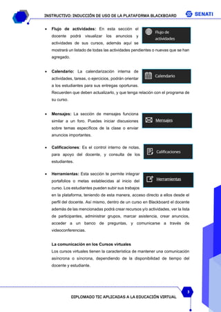 Instructivo uso blackboard_diplomado_tic | PDF