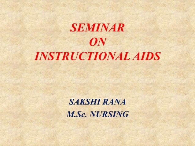 Instructional aids | PPTX | Education