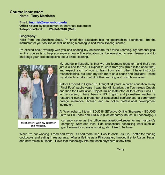 Instructor biography sheet | PDF