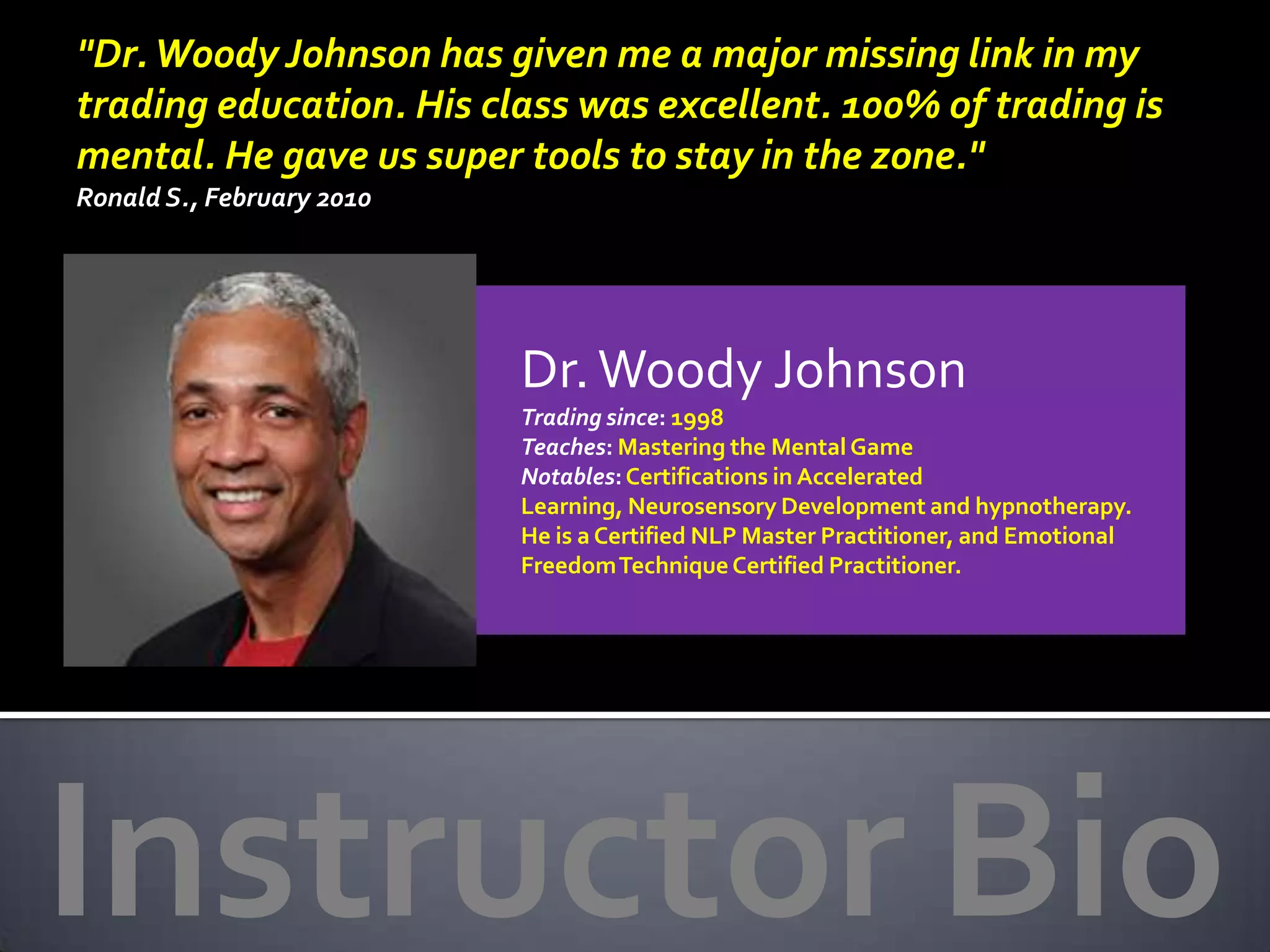 OTA Instructor Bios | PPTX