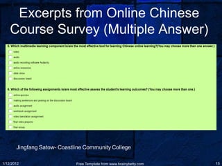 Instructor-created Surveys in Online Classes | PPTX