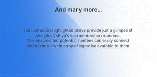 Instructors At Analytics Vidhya (Original Document) | PPT