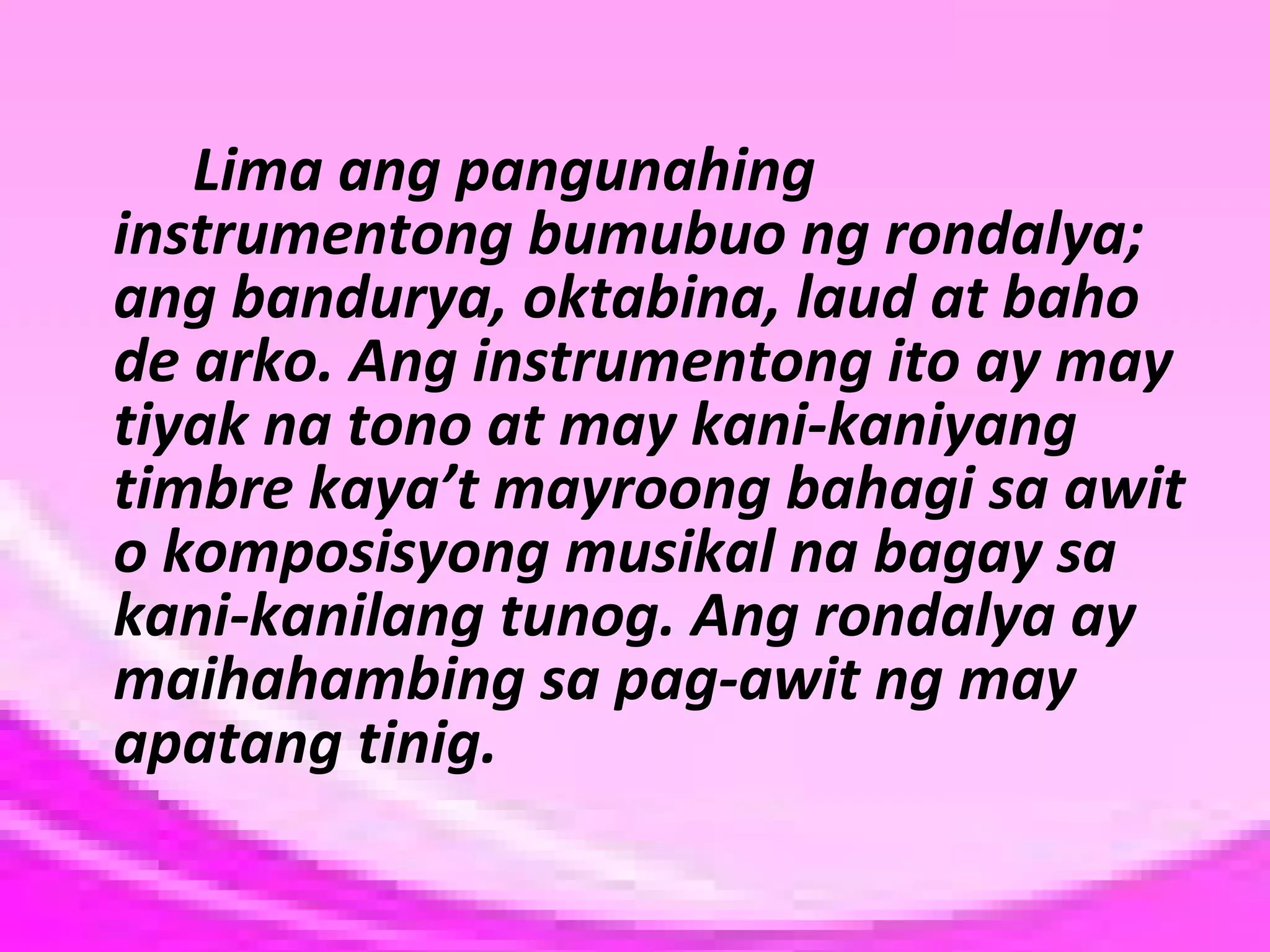Mga Instrumentong Rondalya | PPT