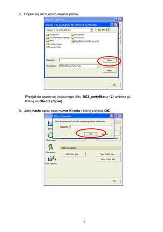 Instrukcja Certyfikat | PDF