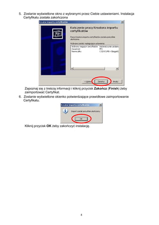 Instrukcja Certyfikat | PDF