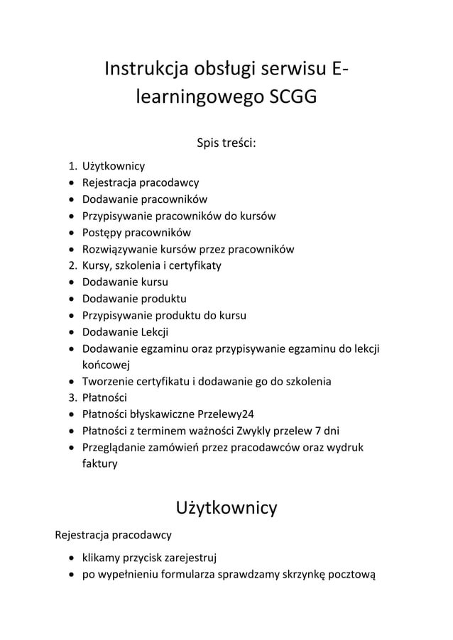 Instrukcja obslugi systemu scgg | PDF