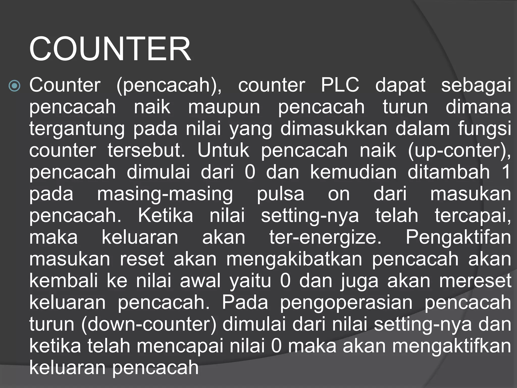 Instruksi timer dan counter plc omron | PPTX