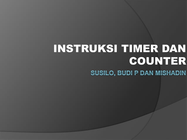 Instruksi timer dan counter plc omron | PPTX