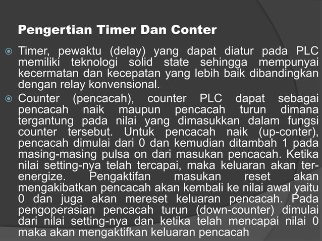 Instruksi timer dan counter plc omron | PPTX