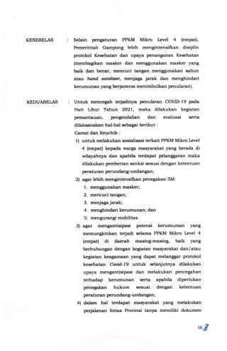 Instruksi walikota Aceh no 8 tahun 2021 tentang ppkm level 4 (empat) | PDF