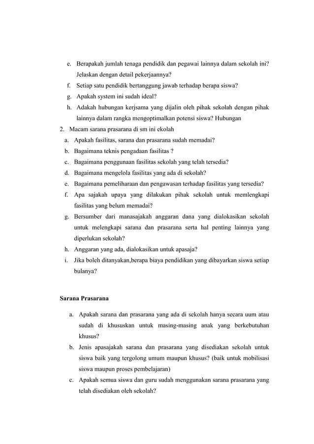 Instrumen Observasi - Wawancara Sekolah Luar Biasa | DOCX