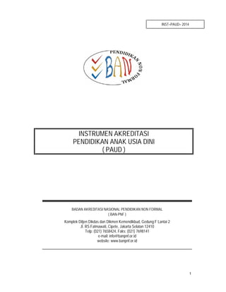 Instrumen akreditasi paud ban pnf 2014 | PDF