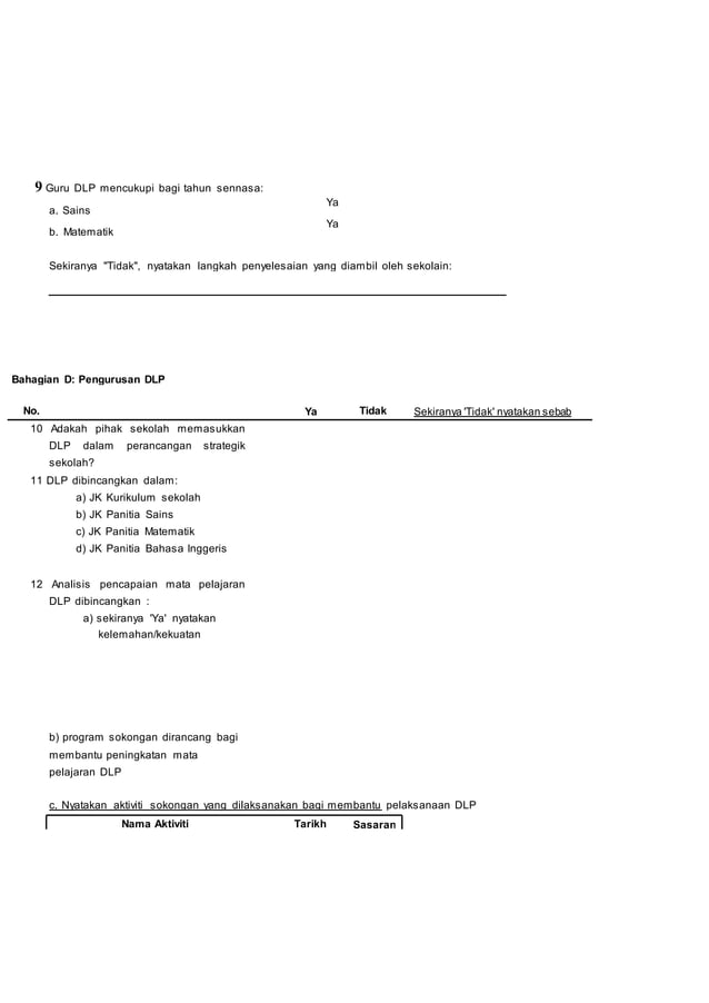 Instrumen a pengurusan dlp tahun 2017 | DOCX