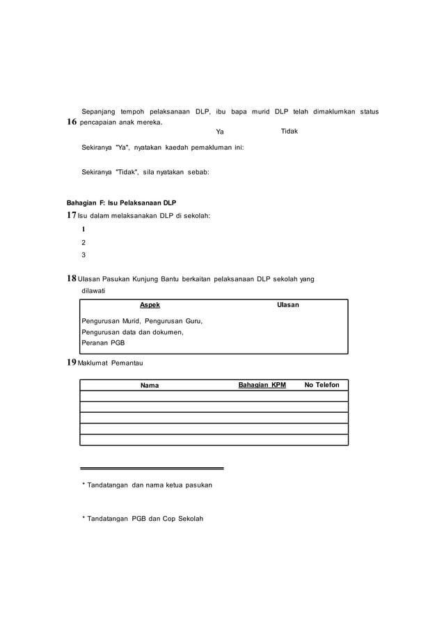 Instrumen a pengurusan dlp tahun 2017 | DOCX