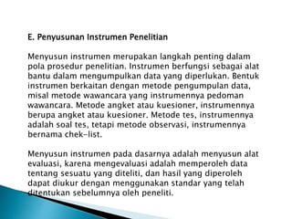 Instrumen dan teknik pengumpulan data | PPTX