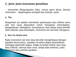 Instrumen dan teknik pengumpulan data | PPTX