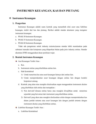 Instrumen keuangan,kas,dan piutang | PDF