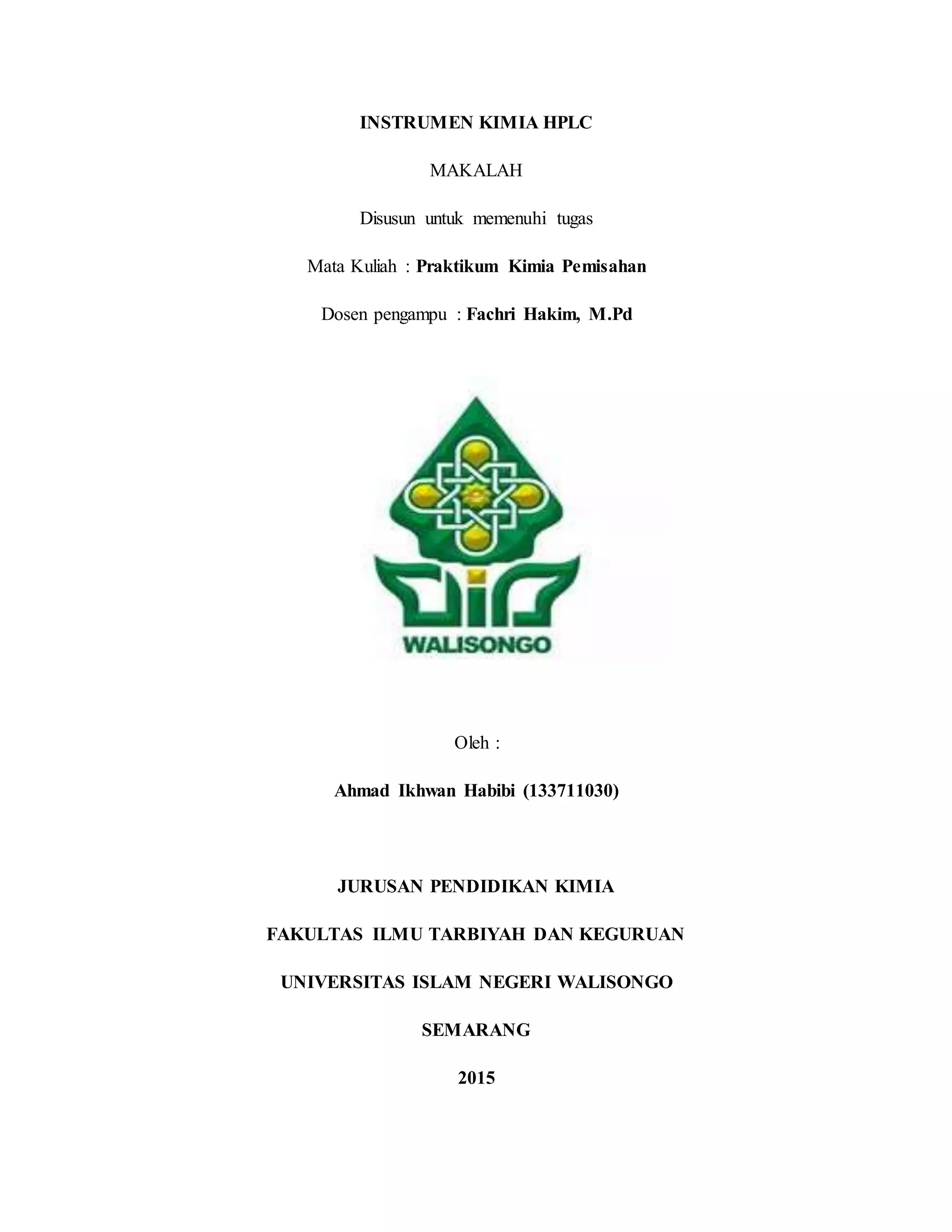 Instrumen kimia hplc mklah | DOCX
