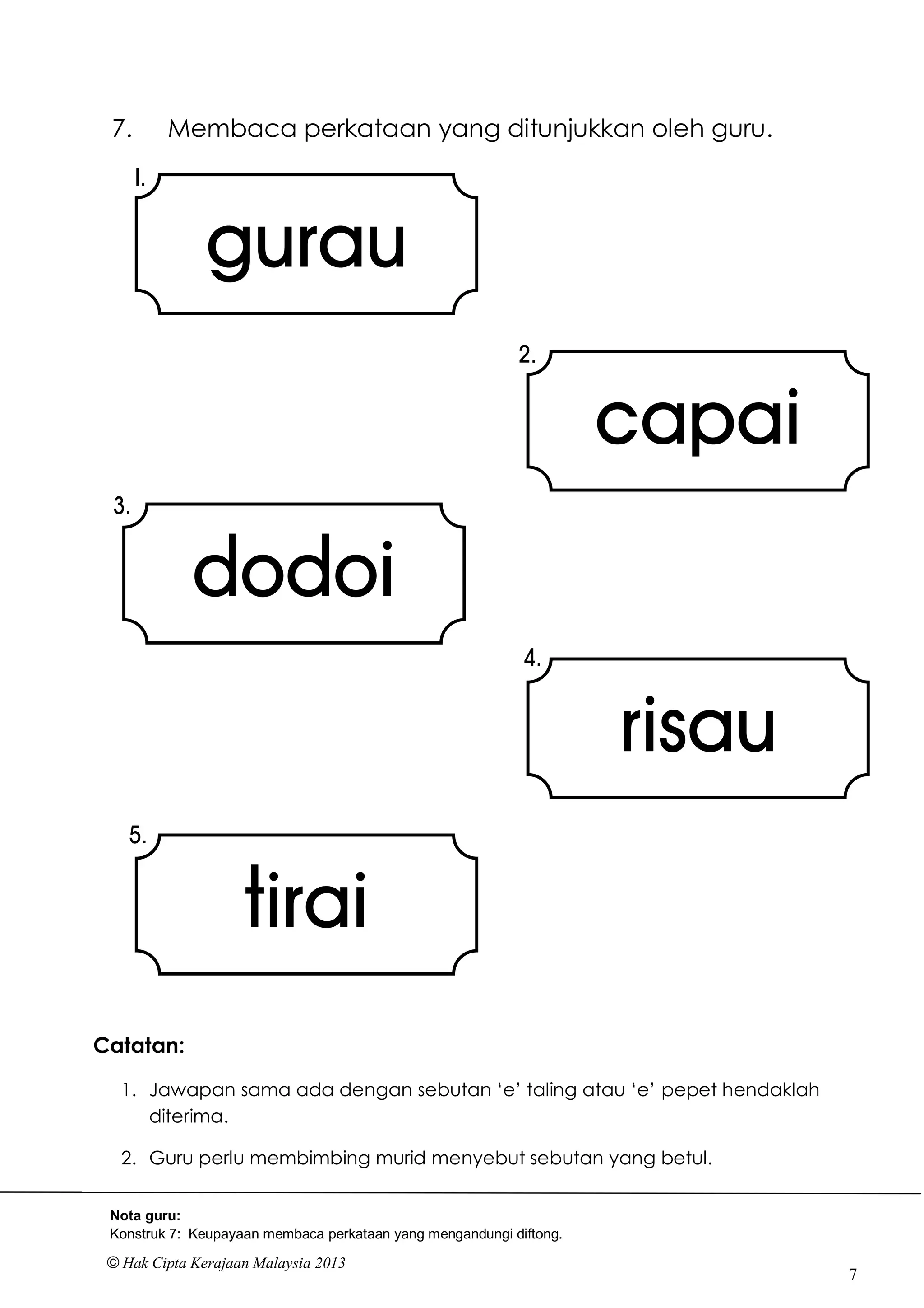 Instrumen literasi membaca saringan 2 tahun 1 2013 | PDF