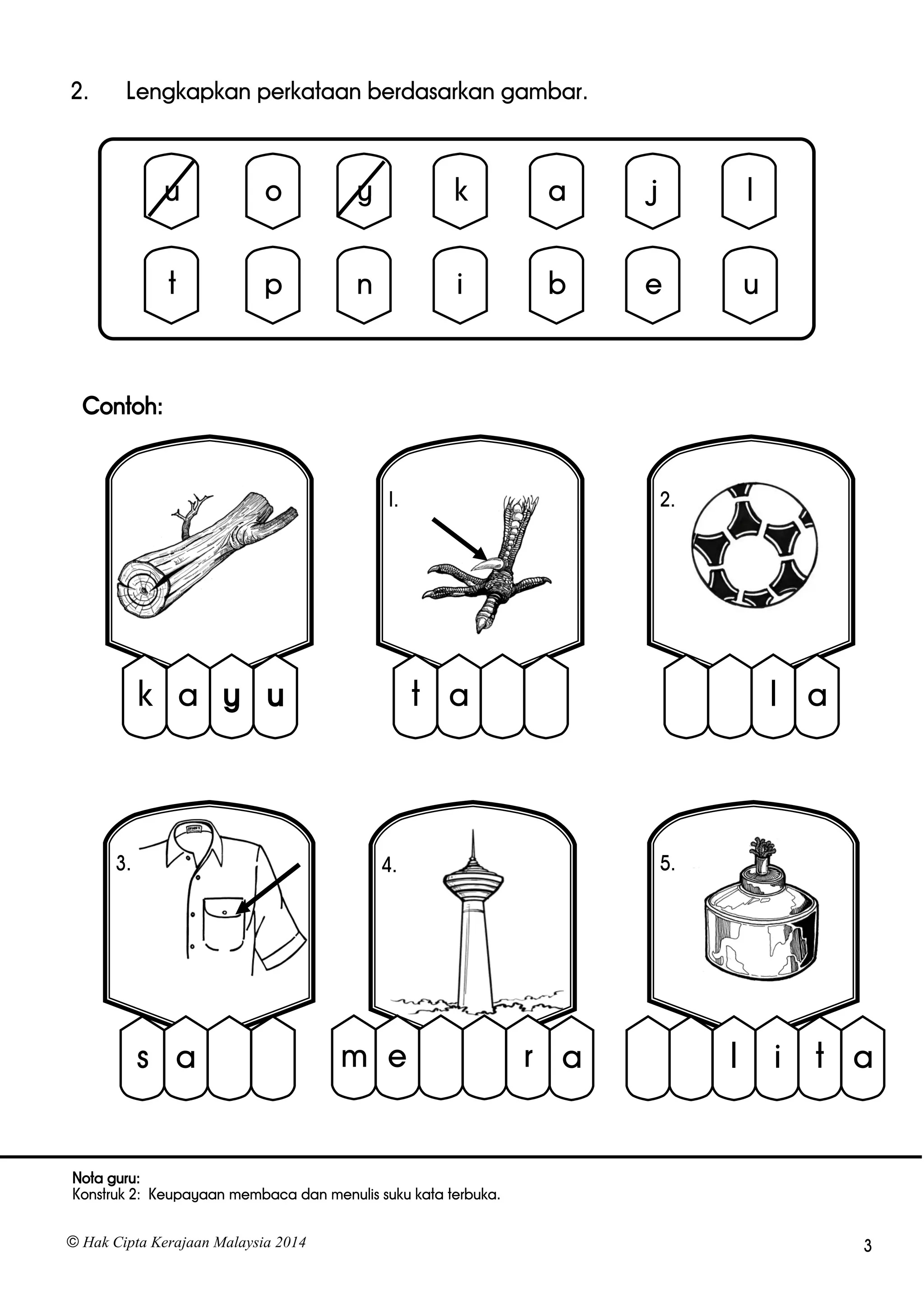 Instrumen literasi menulis saringan 2 tahun 3 2014 | PDF