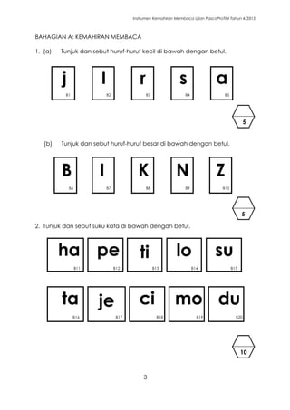 Instrumen membaca ujian pasca protim tahun 4 | PDF