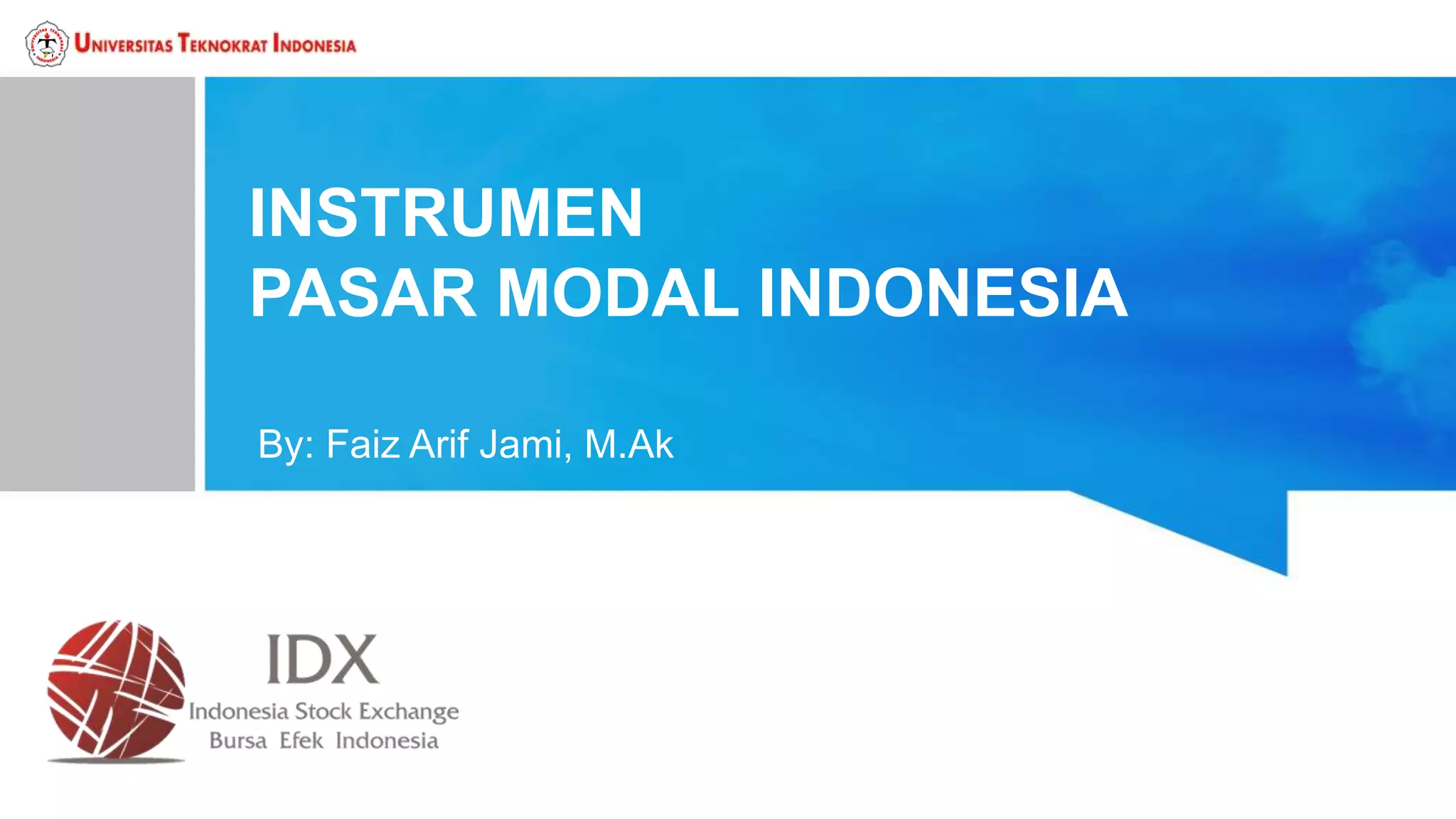 Instrumen pasar modal | PPT