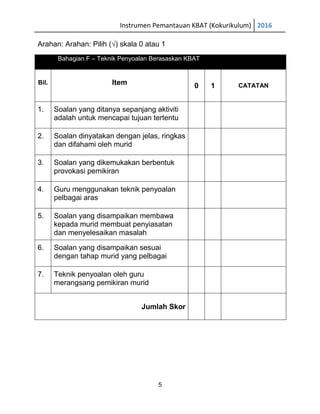 Instrumen pemantauan kbat koko kendiri | PDF