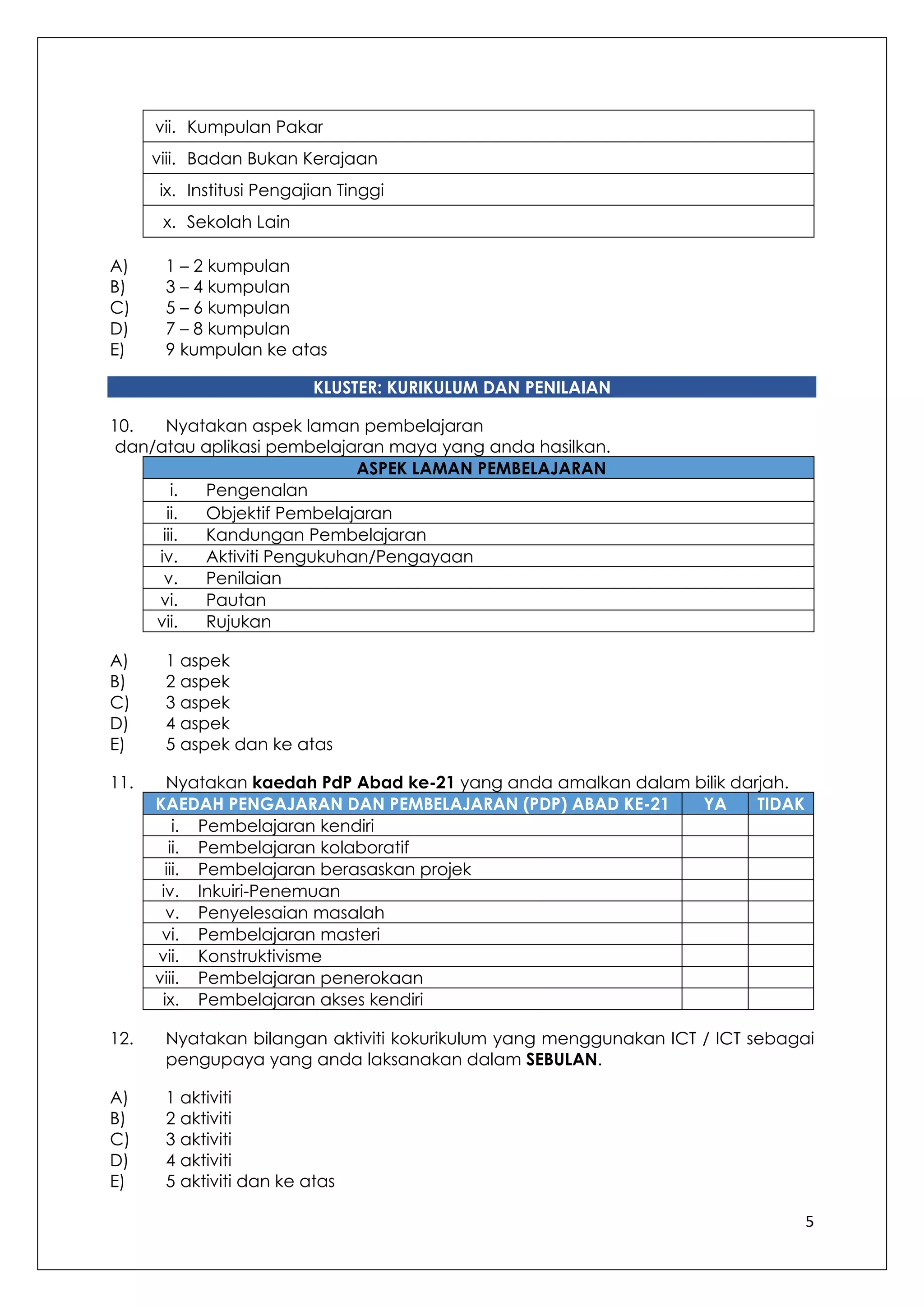 INSTRUMEN PENARAFAN SSQS GURU | PDF