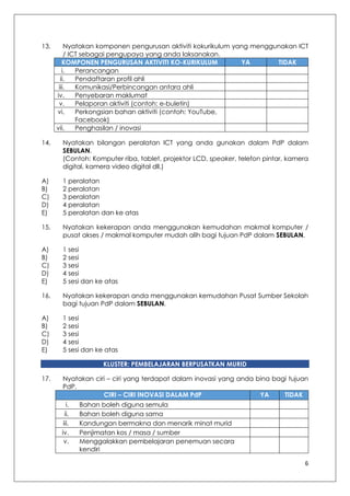 INSTRUMEN PENARAFAN SSQS GURU | PDF