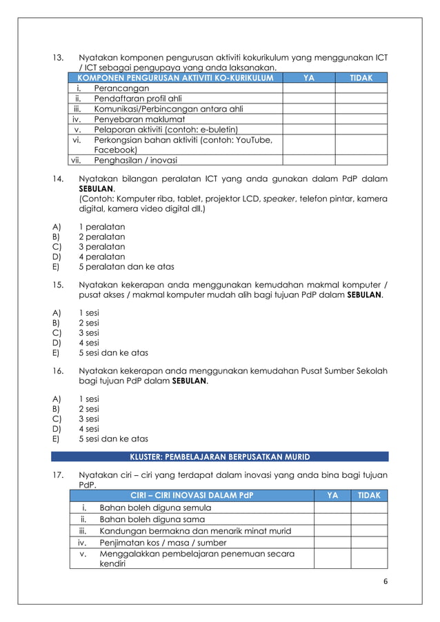 INSTRUMEN PENARAFAN SSQS GURU | PDF