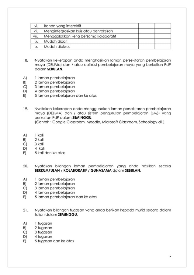 INSTRUMEN PENARAFAN SSQS GURU | PDF