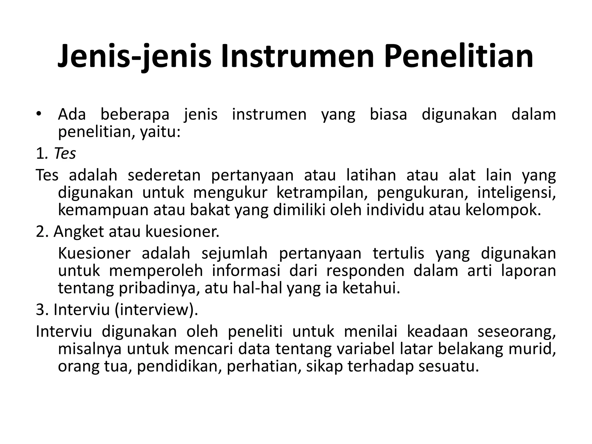 Instrumen penelitian | PPTX
