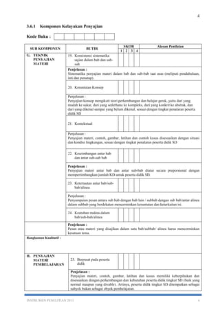 Instrumen penelitian buku (isi dan penyajian) | PDF