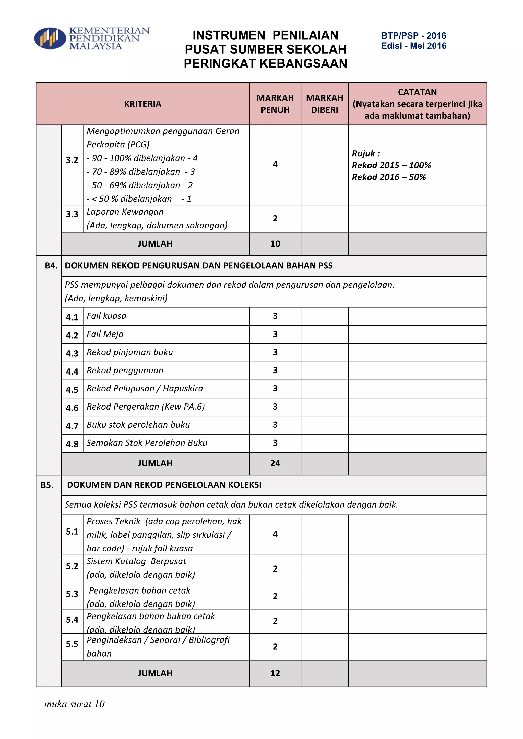 Instrumen penilaian pss 2017 | PDF